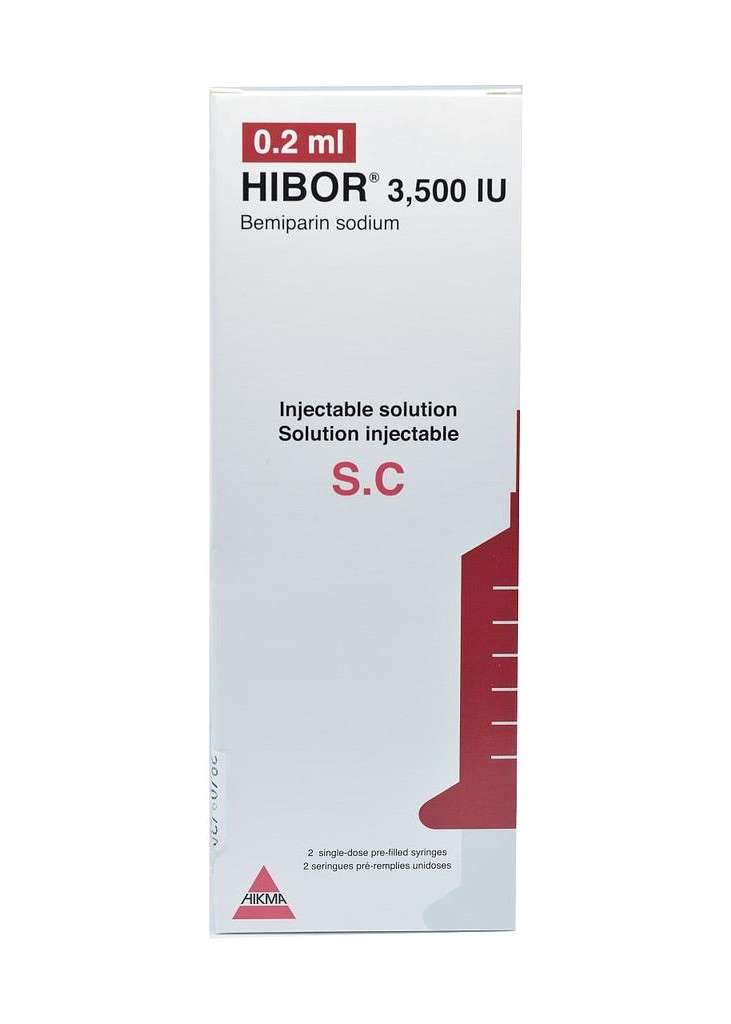 HIBOR Bemiparin Sodium 3,500IU Anti-Factor Xa / 0.2mL Solution for SC Injection 0.2mL 1's price ...